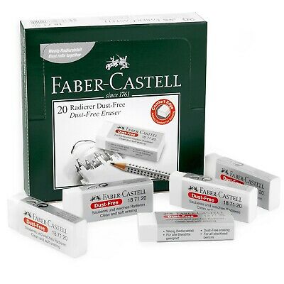 Faber-Castell Eraser Long, Pack of 20, White