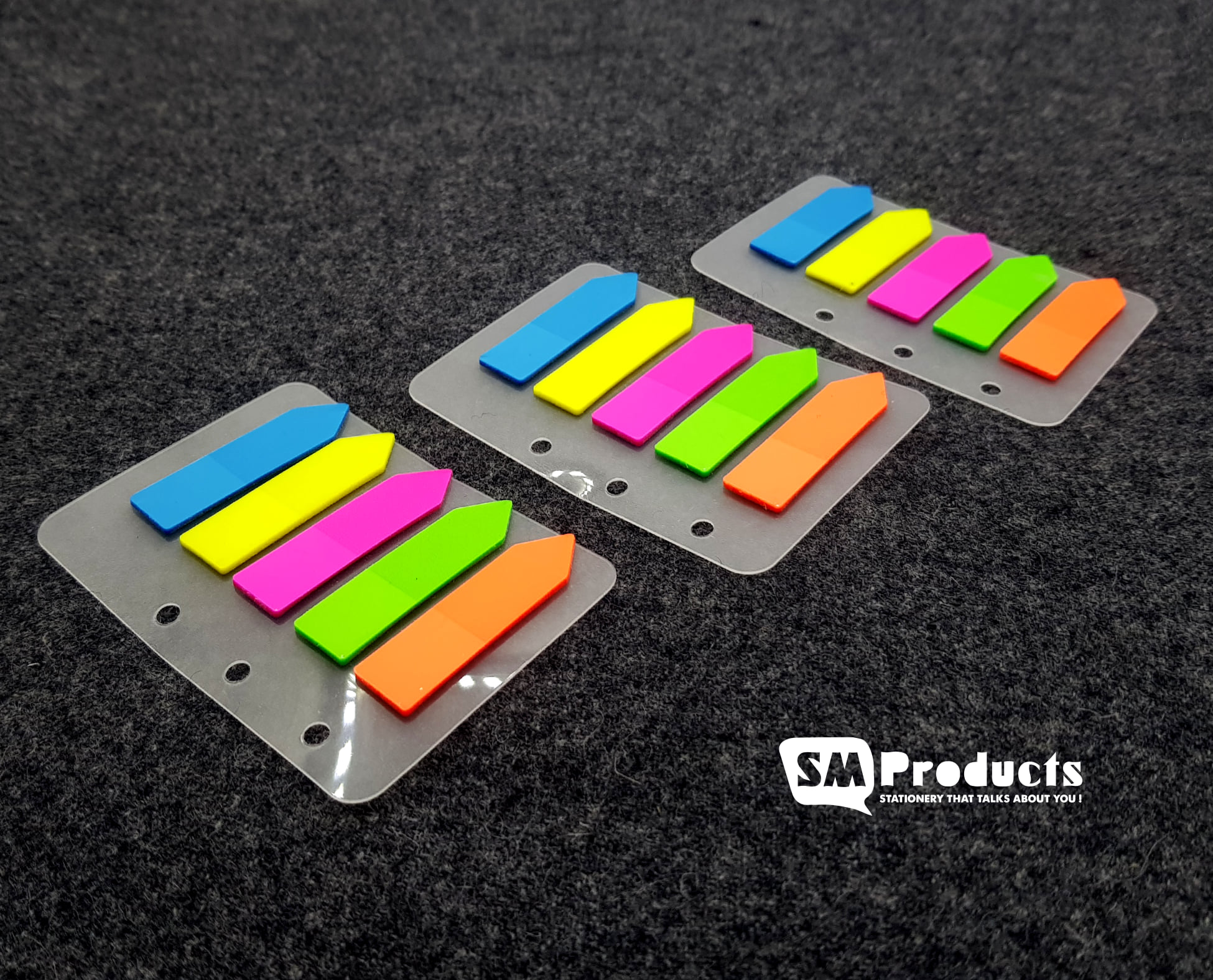 M&G YS-99 PET Flag 12mmX45mm 05 Color Plastic Sticky Notes (03 Pcs Set )